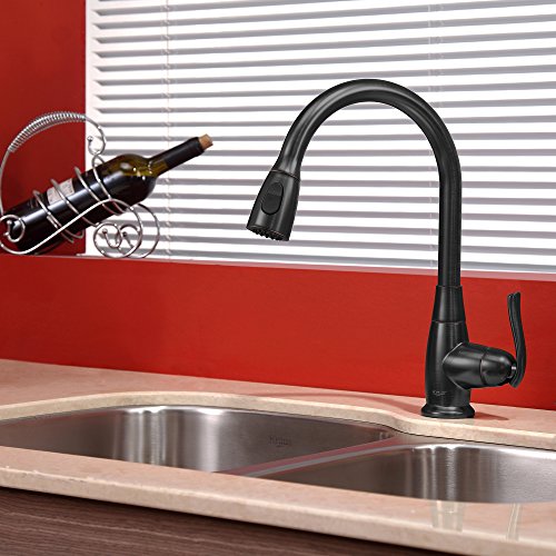 KRAUS KPF-2230ORB Single Lever Pull Out Kitchen Faucet, Oil Rubbed Bronze