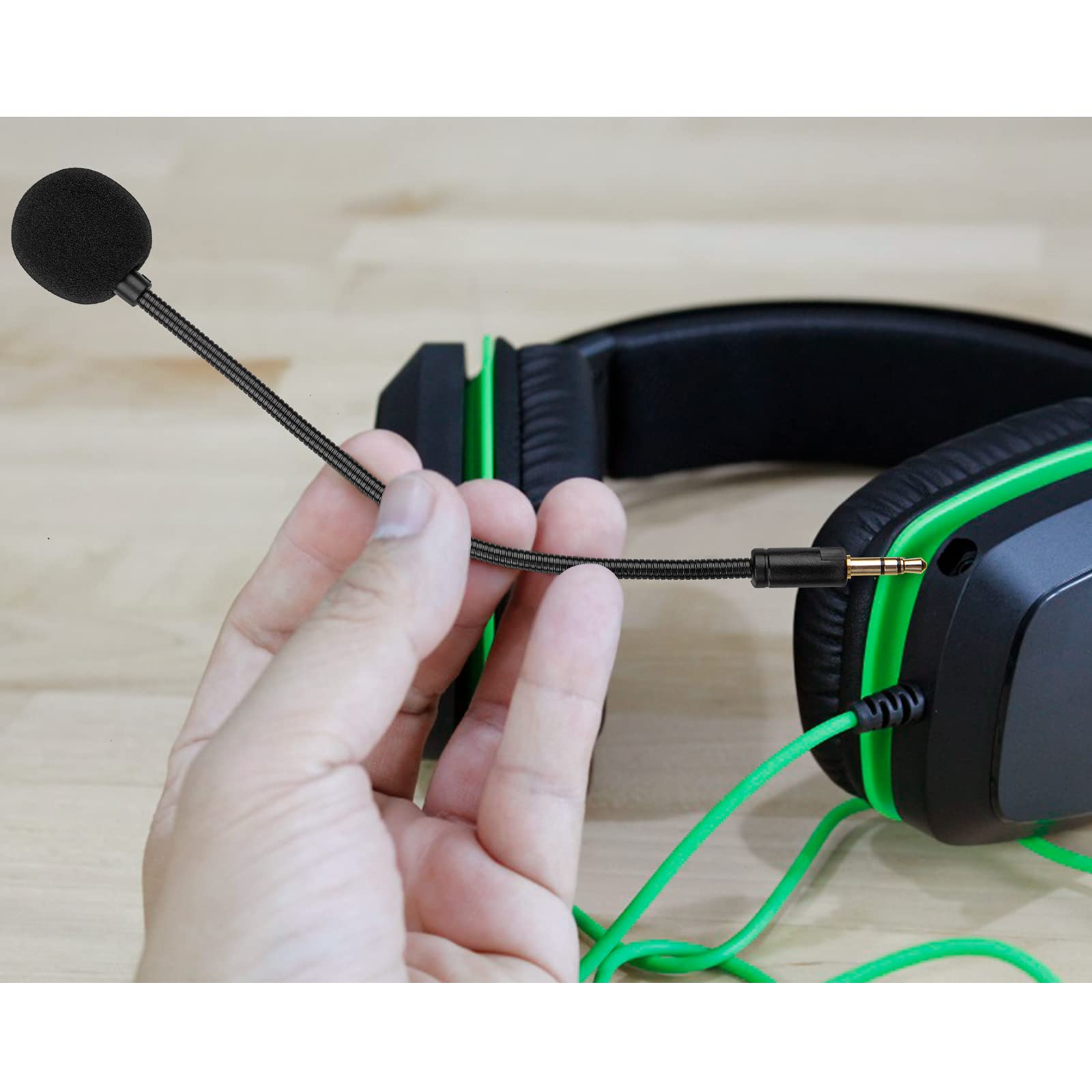 Mic Replacement for Razer Electra V2 7.1 Gaming Headset Detachable Microphone Gaming Headset on PS5, PS4, PC, Xbox, Noise Cancelling 3.5mm Black