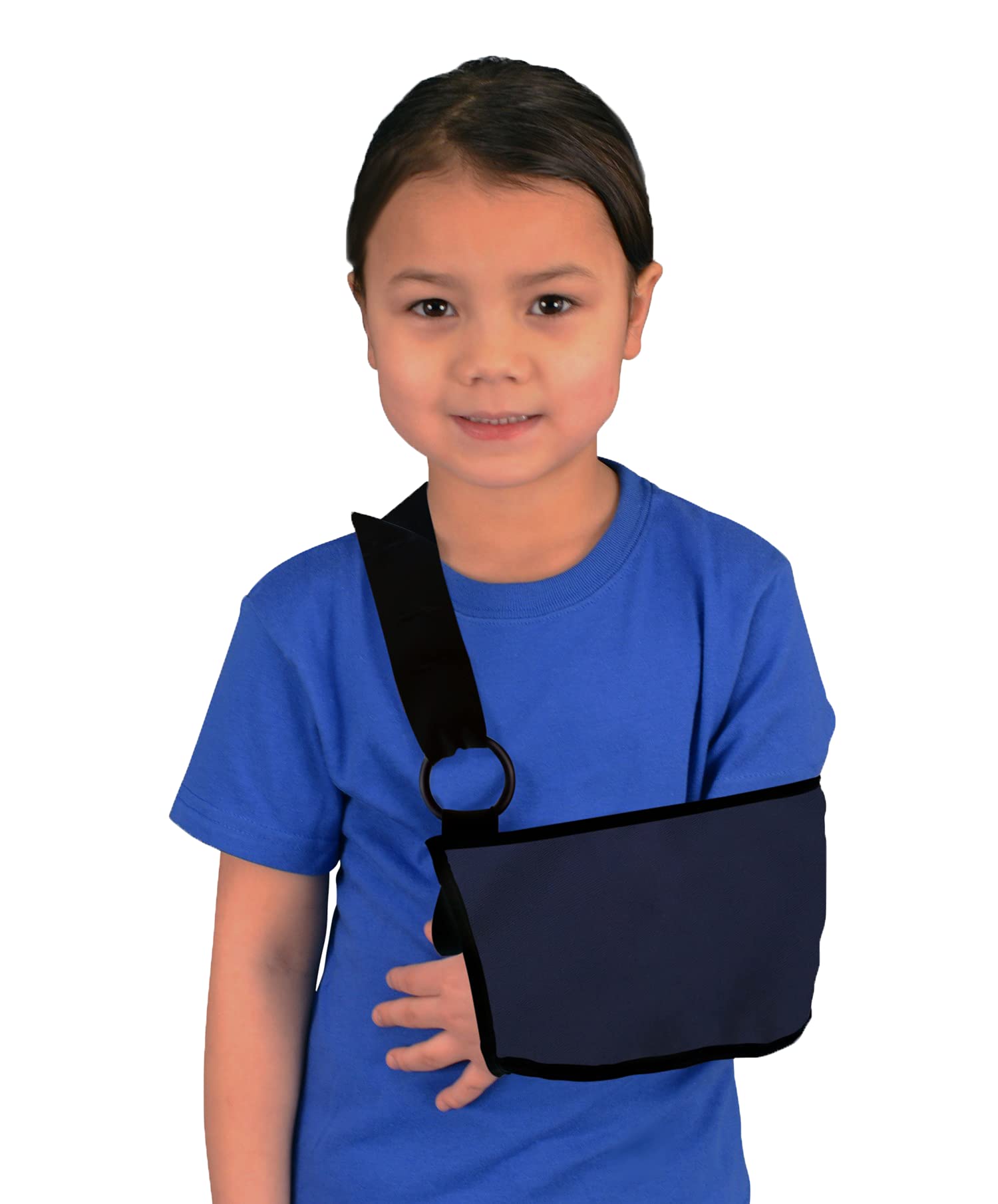 Mars Wellness Pediatric Kids Medical Shoulder and Arm Sling - Adjustable Neck Sling for Kids - Thumb Loop for Added Support - Blue