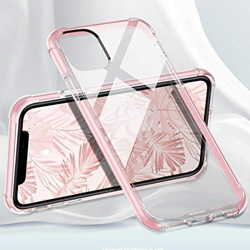 MATEPROX Compatible with iPhone 11 Pro Max Case Clear Heavy Duty Protective Crystal Back Cover with Shockproof Bumper Case for iPhone 11 Pro Max 6.5 (Clear Pink)