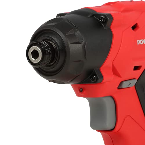 POWERWORKS 20V Li-Ion Brushless Impact Driver Drill Set with 20V 1.5Ah Battery 0.5Ah Charger Pack