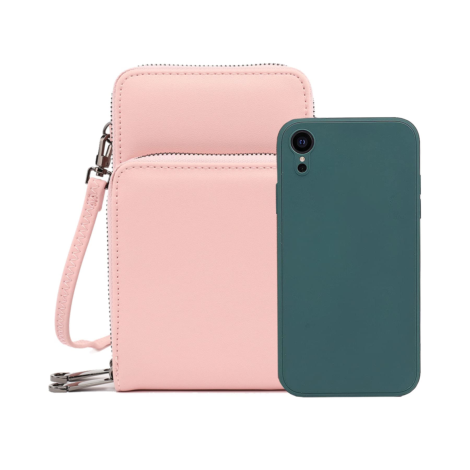 Small Crossbody Purse,Vagan Lether Cell Phone Purse for Women, Mini Messenger Shoulder Handbag Wallet with Credit Card Slots (Light Mint)
