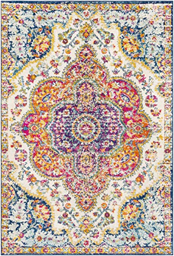 Livabliss Romaine Vintage Medallion Area Rug,6'7" x 9',Orange