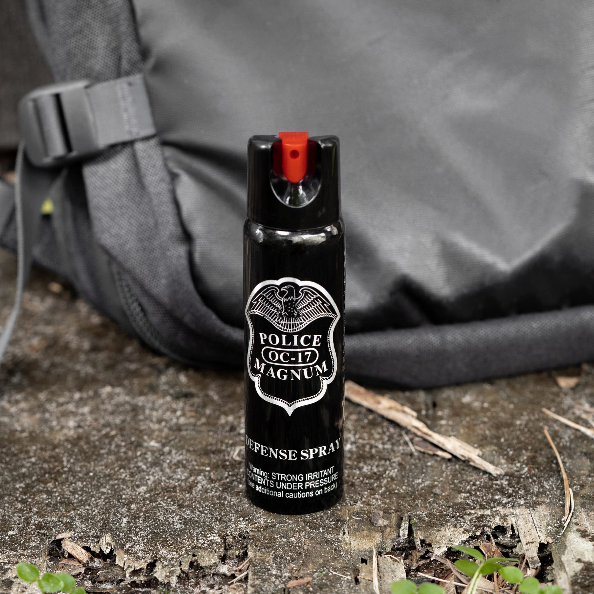 POLICE MAGNUM Large Pepper Spray Max Strength Portable Security- 16 ft Range- Made in The USA- 4oz Twist Lock (Red)