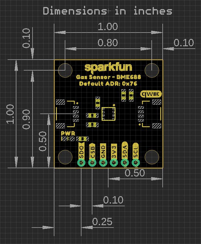 SparkFun Environmental Sensor - BME688 (Qwiic) - Gas scanning Sensor - Temperature Humidity Barometric Pressure - Scan for VOCs VSCs and Other Gasses in The Parts per Billion Range ppb
