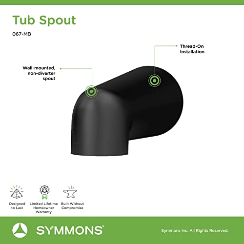 Symmons 067-MB Bathtub-faucets, Large, Matte Black