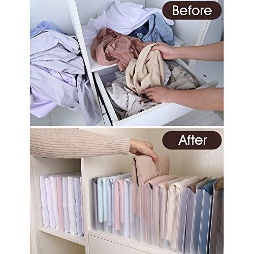MEIC Translucent Folding Board Closet Organizer Durable Plastic Laundry folders for T-Shirt/Shirt/Skirt (20-Pcs)