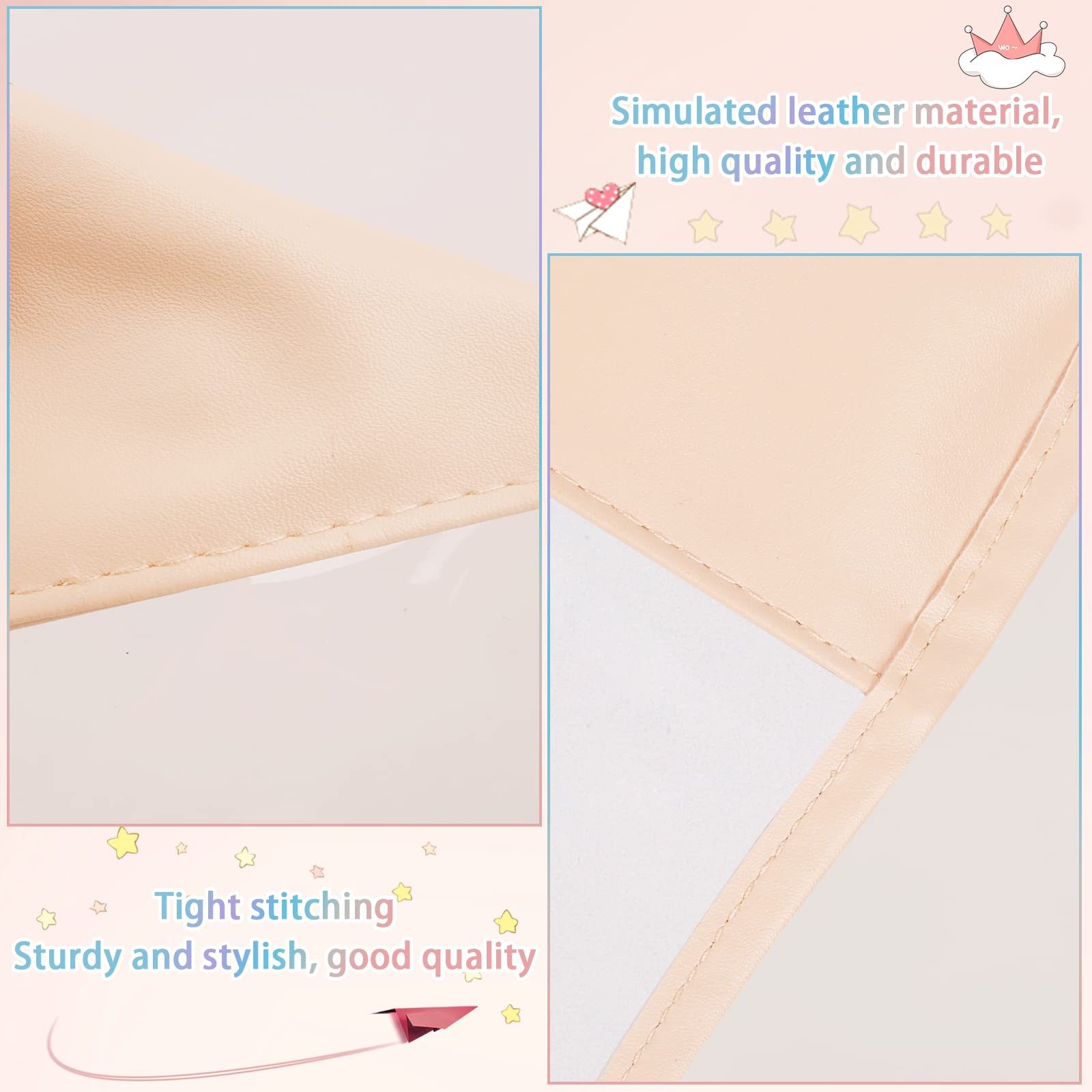 Snacks Bag, Clear PVC Bag for Multi-purpose Use, Waterproof and Dust-proof Monogram Portable Glitter Flat Pouch with Zipper and Wrist Strap for Women (Letter Snack)