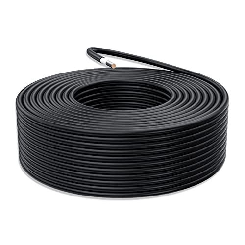 PowMr Solar Panel Wire, Solar Wire 164FT Black 10AWG PV Wire Cable for Solar, Home, RV Boat Marine Solar Panels, Inverter etc. (164Ft Black)