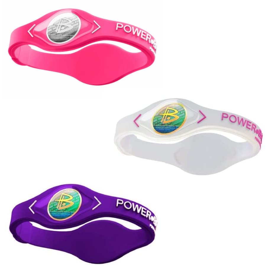 Power Balance-The Original Performance Wristband - 3-Pack Sport Bracelets (Pink-White-Purple, Small)