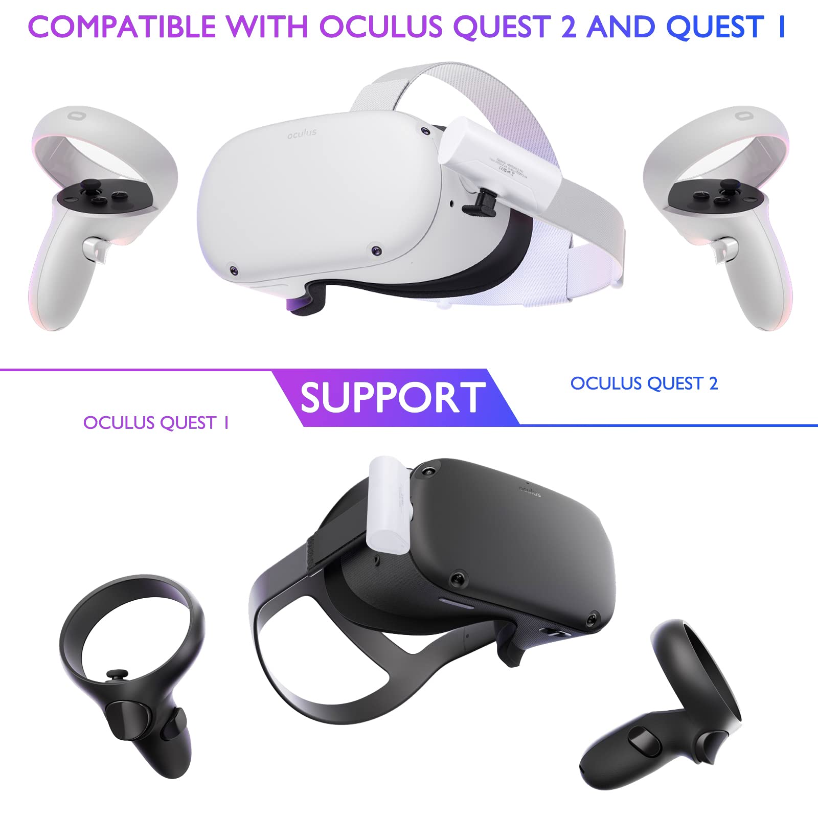 Power Bank P60 Battery Pack for Oculus Quest 2 Battery Pack 4800mAh Rechargeable Battery Compatible with Oculus/Meta Quest 2 and Quest Headset, Extra 2 Hours VR Playtime