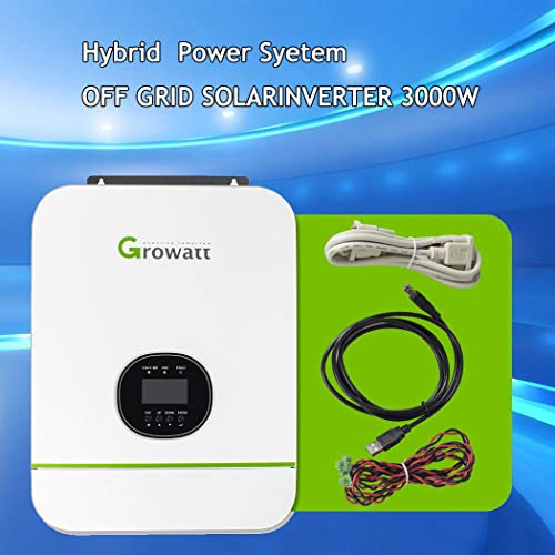 Soniker 24V Split Phase Solar Inverter Growatt 80A MPPT Solar Charge Controller, 3000W 120V/240V Multifunctional Solar Inverter Machine, Pure Sine Wave Inverter(5-7 Days Delivery)