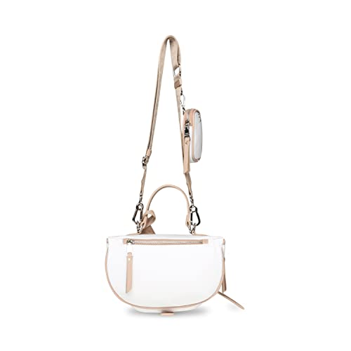 Steve Madden Bexley Nylon Crossbody, White/Tan