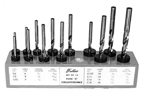 W.L. Fuller 10390006 No. 6 Countersink / Taper Drill Bit Set for #5 to #9 Screws