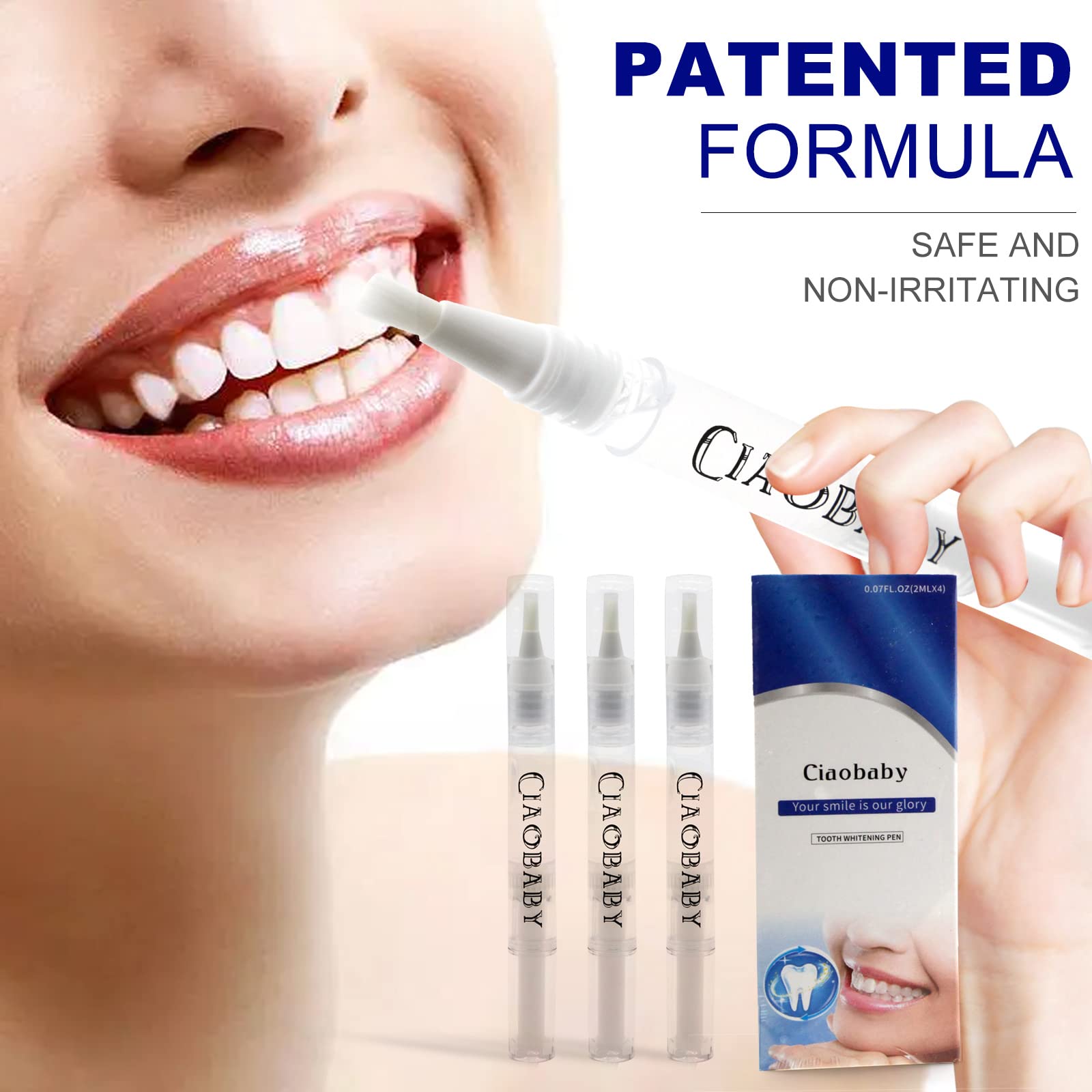 Teeth Whitening Pen 4 Pens for 70+ Uses, Twice a Day for Visibly Whiter in 1 Week, Effective Painless No Sensitivity Vanilla Mint Flavor
