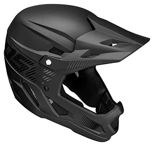 Mongoose Title Full Face Bike Helmet, Fits Head Circumferences of 55-56cm, Adult/Small, Matte Black
