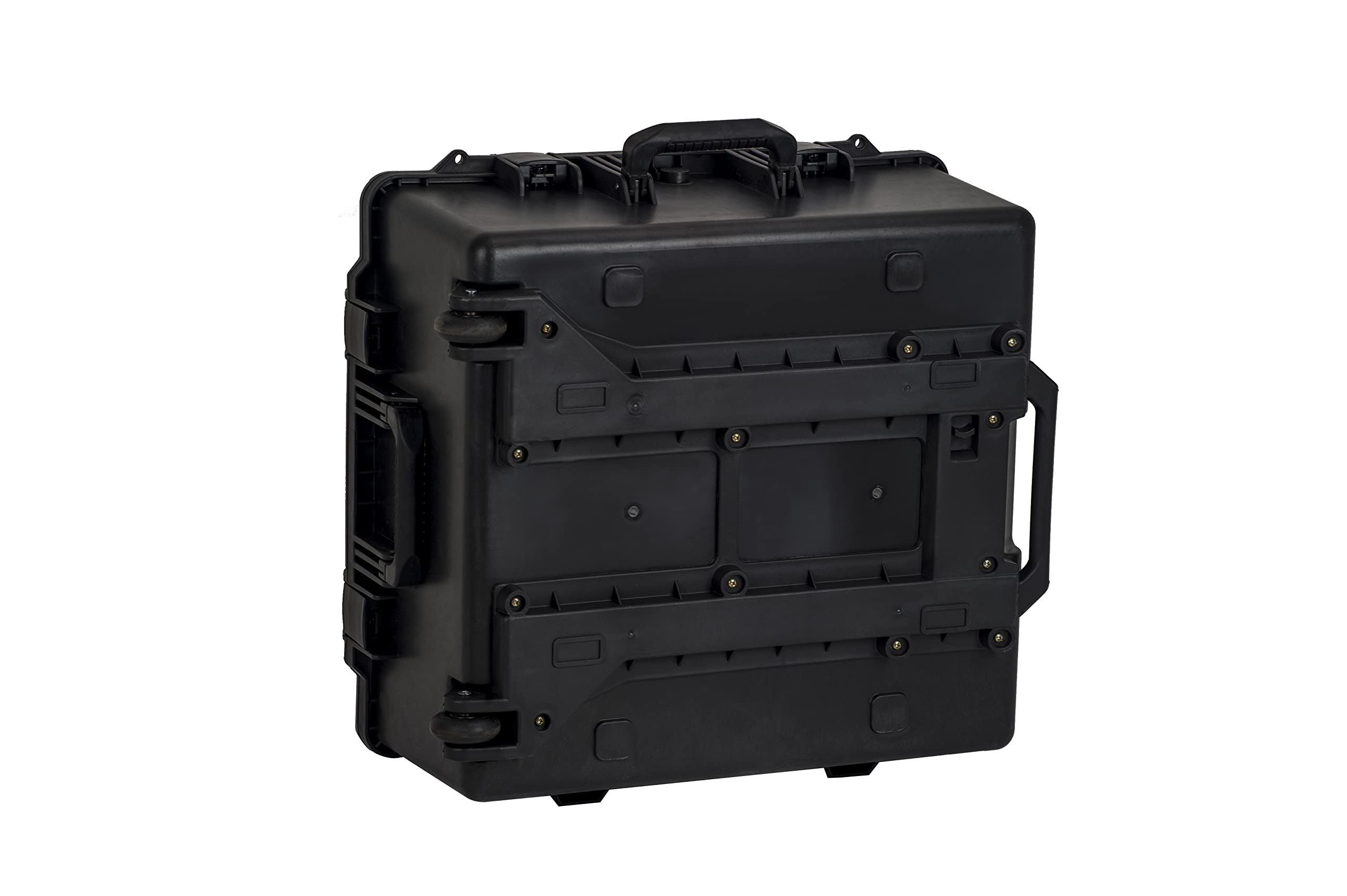 MEIJIA Portable All Weather Waterproof Hard Case, Camera Case with Customizable Fit Foam And Rolling Wheels, 24.8"X23.7"X13.17",Elegant Black