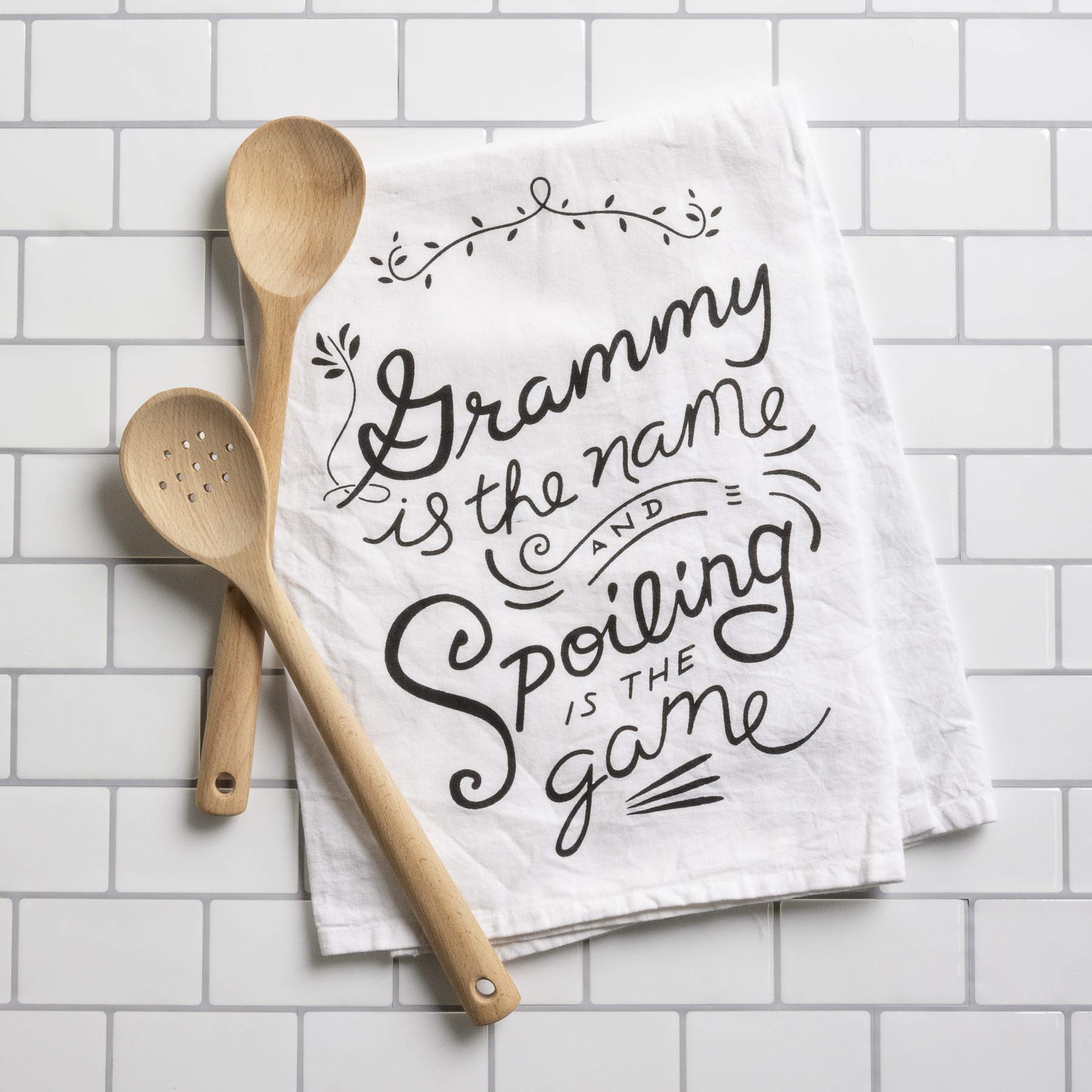 Primitives by Kathy 25541 LOL Made You Smile Dish Towel,Cotton, Granny is The Name 28" x 28"