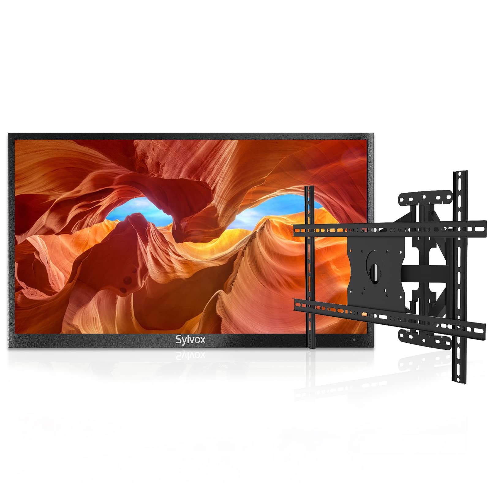 SYLVOX 43 inch Outdoor TV with TV Mount, 2000 nits Full Sun Outdoor TV, High Brightness, IP55 Waterproof, Built-in Apps, Support Bluetooth & 2.4G WiFi (Pool Series)