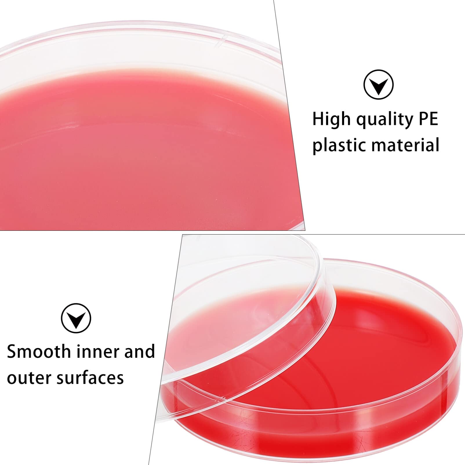 VILLCASE Blood Agar Plates, Blood Agar Medium Biological Determine Equipment, Lab Petri Dishes Blood Agar Plates Culture Dishes for Cultivation of Microorganisms