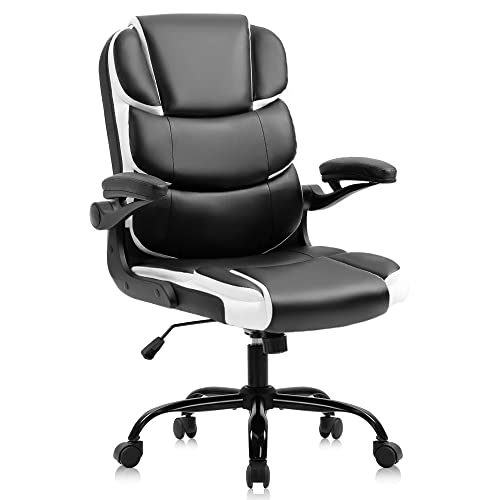 ZHAOLEI Office Chairs Desk Chair Black Leather Computer Armchair for Man and Women