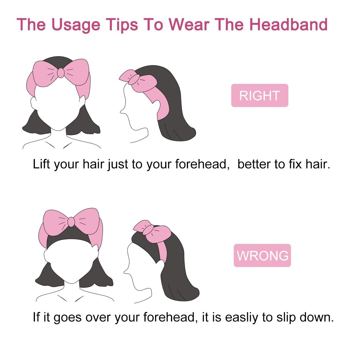 LADES Facial Headband - Terry Cloth Headbands for Face Washing,Skin Care,Makeup,Bow Spa Hair Headband for Washing Face