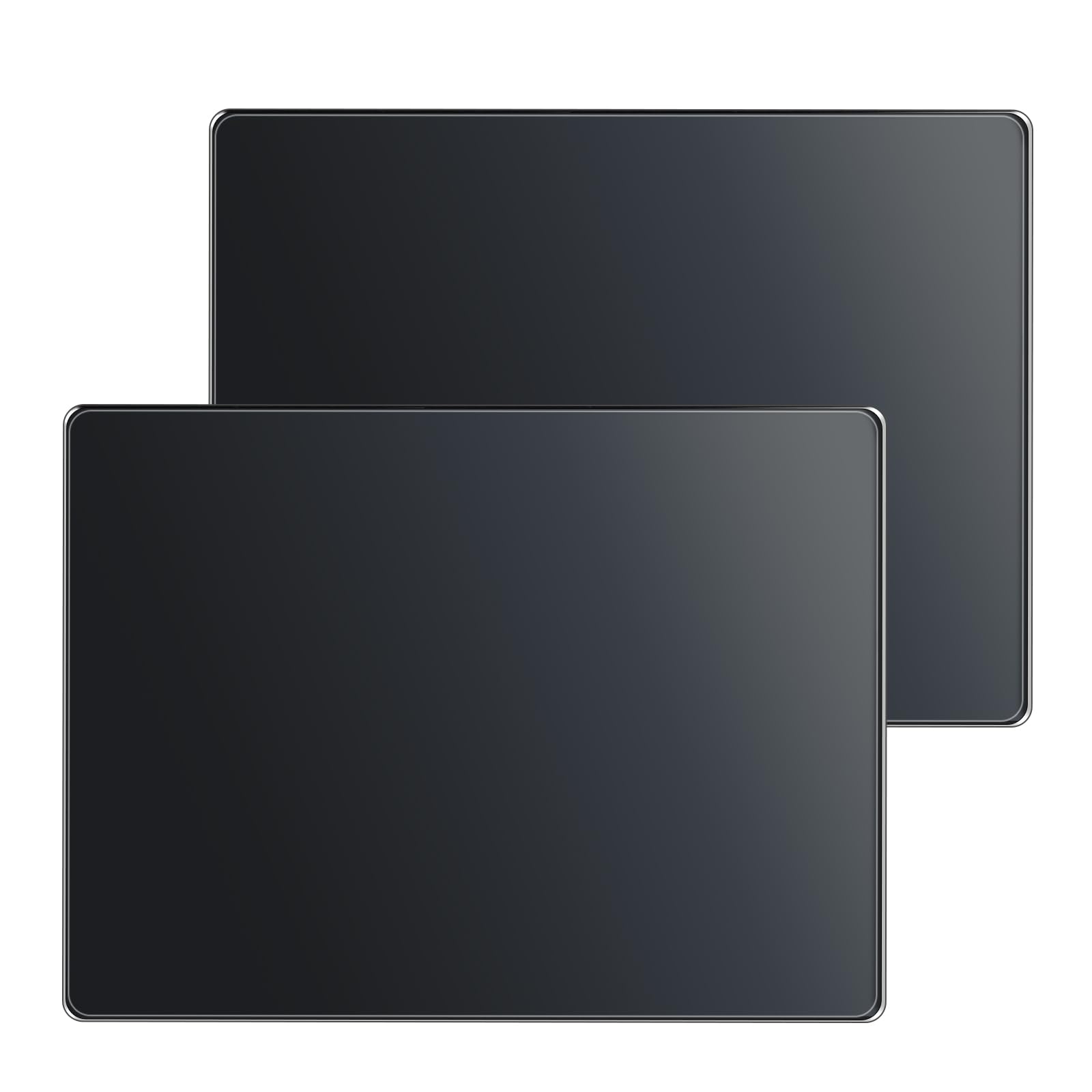 Tempered Glass Cutting Board Glass Cutting Boards for Kitchen,Clear Cutting Board for Countertop,Glass Palette for Oil Painting, Heat Resistant, Shatter Resistant (Black, Set of 2)