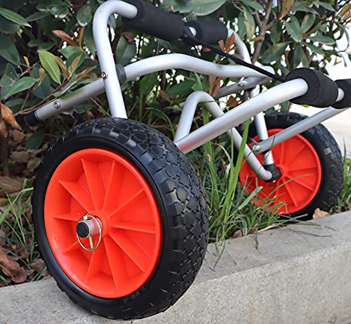 METER STAR 2pc 10" Kayak Cart Wheels, Puncture-Proof Tire Wheel for Kayak Canoe Trolley Cart Replacement Tire,Diameter Central Axis its 0.9",Solid Rubber