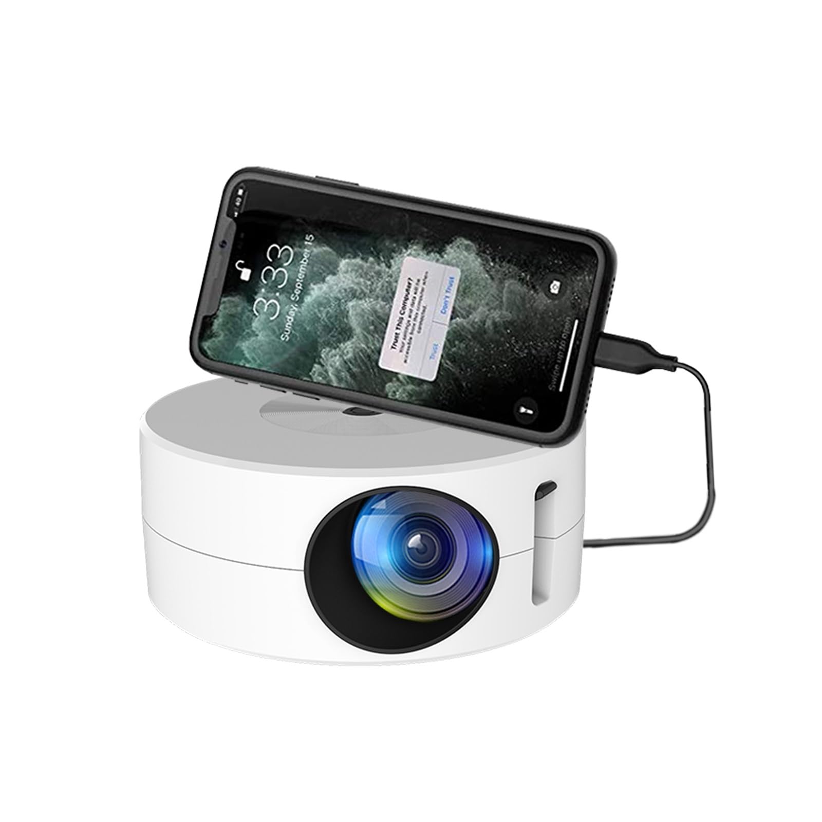 Mini Bluetooth Projector, Projector.YT200 LED Mobile Video Mini Projector Home Theater Media Player Kids Gift Cinema Wired Same Screen Projector For Iphone Android