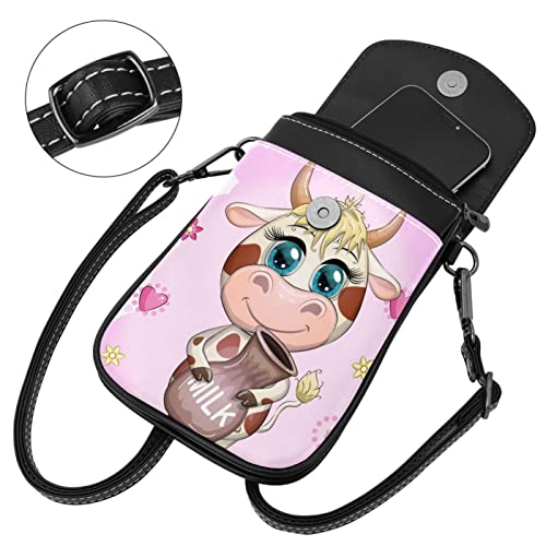 Small Crossbody Bag Cow And Milk Cell Phone Purse Wallet