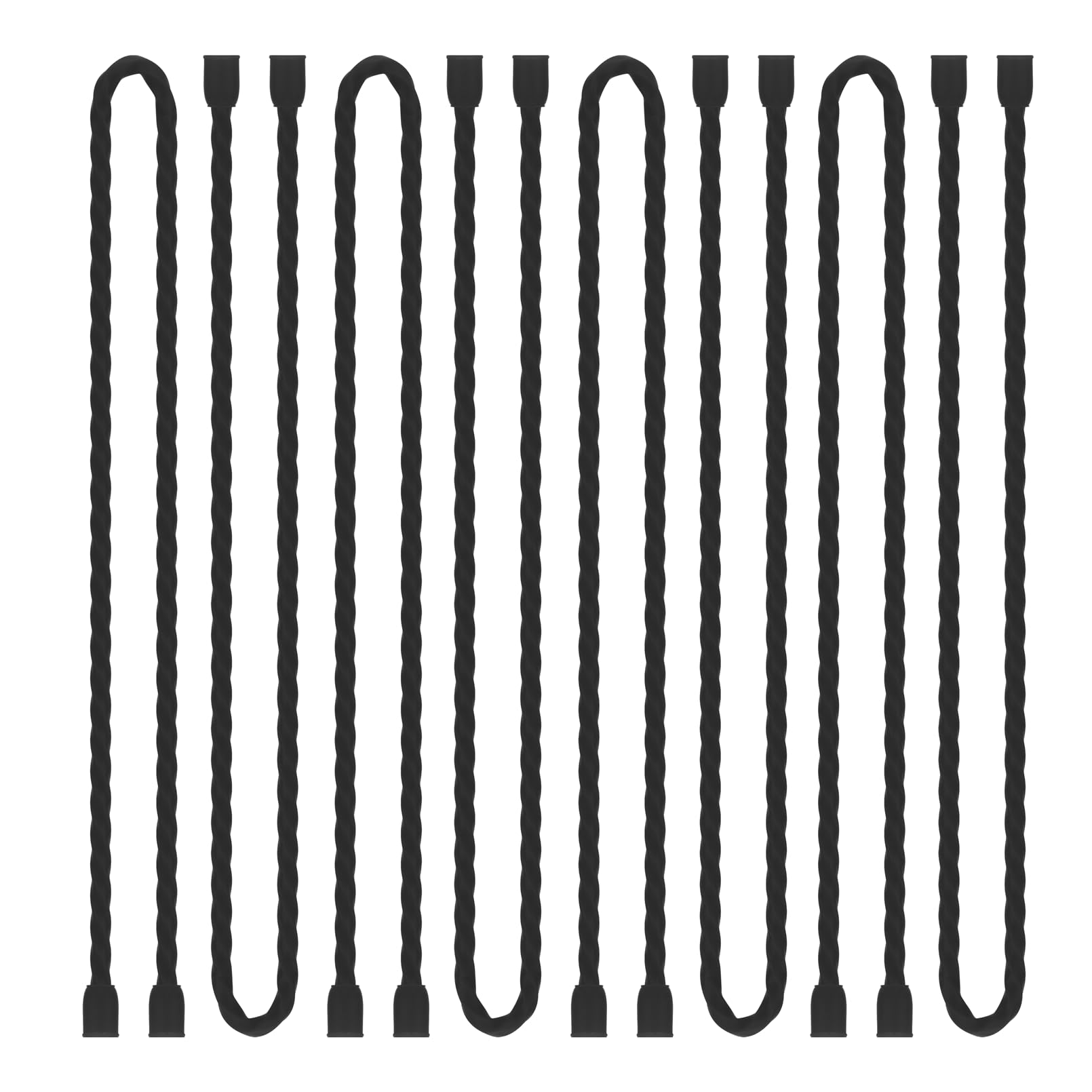 LOIUO 8PCS Silicone Cable Ties 4-Inch Reusable Twist Ties Steel-Core Cable Tie Straps Organizer All Purpose Bendable Cord Tie for Indoor Outdoor Bundling Holding Securing and Wrapping Cables (Black)