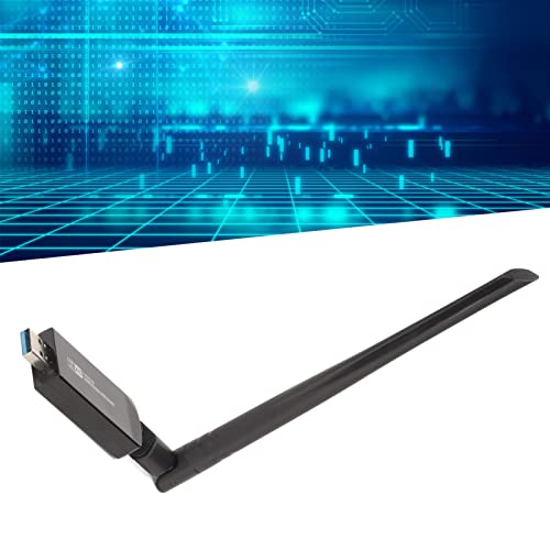 WiFi Adapter, Compact Portable 1200M Convenient Practical Dual Band ABS Material Wireless Network Card 16dBm FR Power for Home