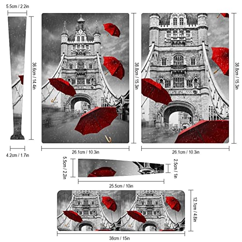 Tower Bridge Thames and Paraglider Full Protective Skin Cover Design Wrap Decal Sticker Compatible with PS5 Digital Edition Console and Controller