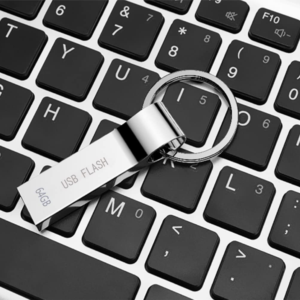USB Flash Drive 64GB Thumb Drive 2 Pack USB Stick USB 2.0 Waterproof High Speed Metal Memory Stick with Keychain for PC/Computer Storage and Backup