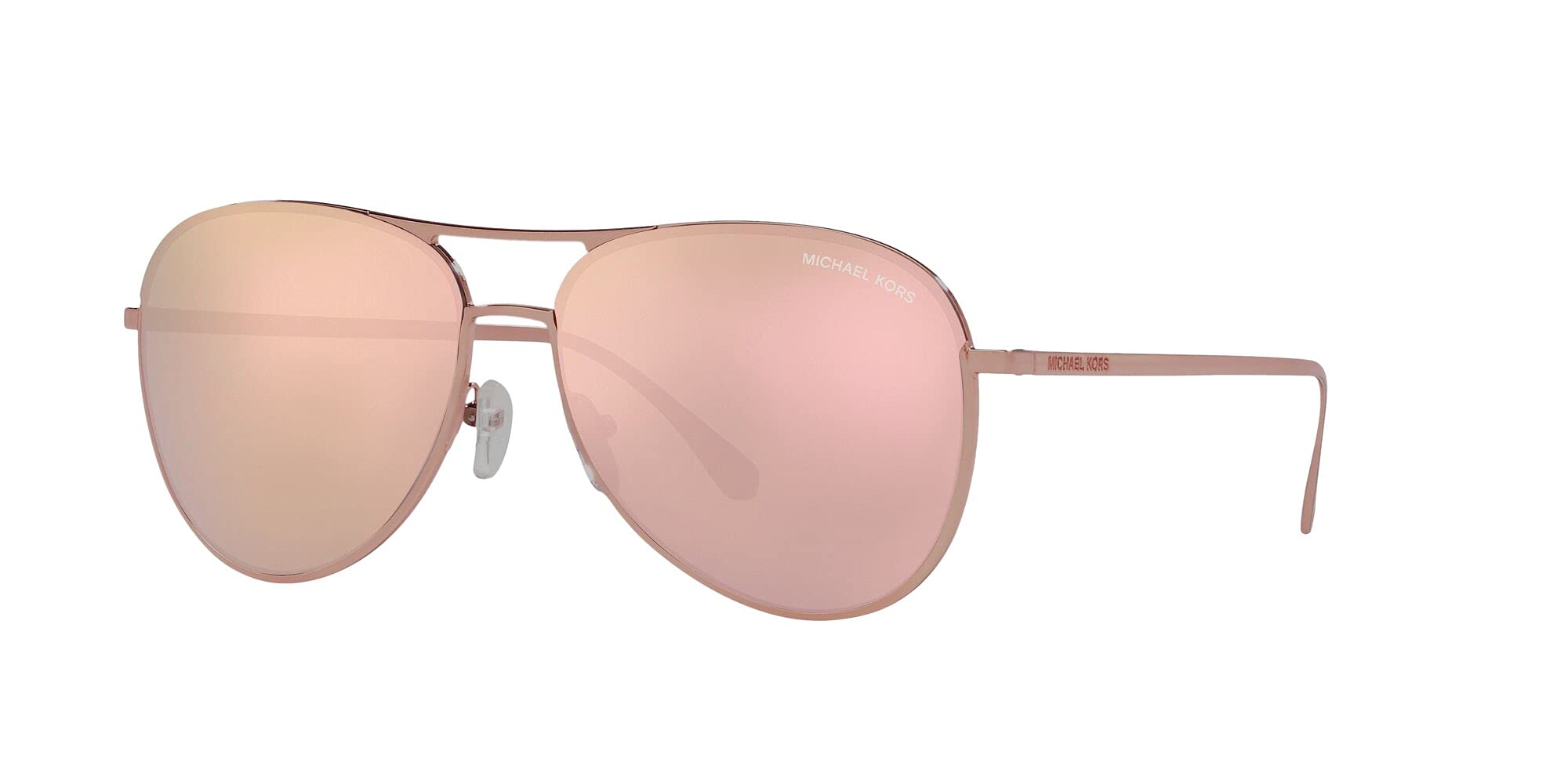 Michael Kors Woman Sunglasses Rose Gold Frame, New Rose Gold Mirror Lenses, 59MM