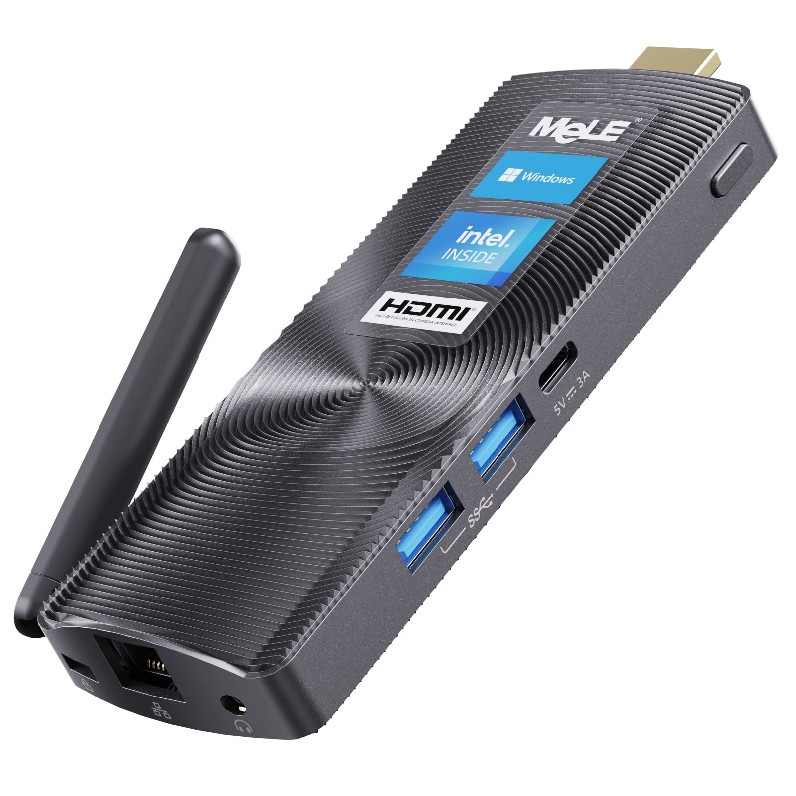 MeLE PCG02 Mini PC Stick Fanless Windows 11 Pro J4125 8GB/256GB, Mini Computer Stick HDMI 4K 2.4G/5G Wi-Fi 5 BT4.2 Gigabit Ethernet Micro PC on Business Industrial IoT Digital Signage