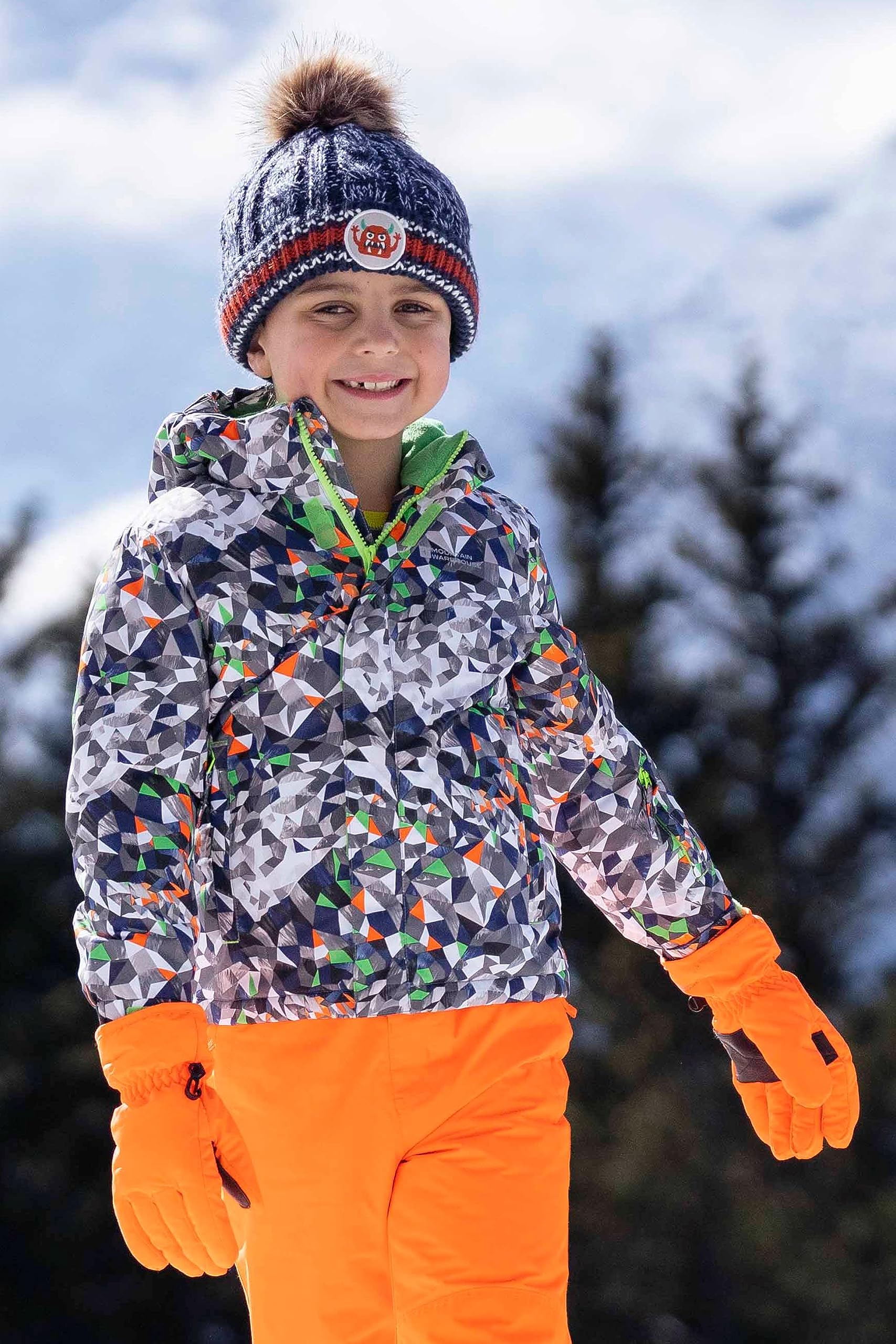 Mountain Warehouse Kids Waterproof Winter Ski Jacket - Fleece Lined Green 9-10 Years