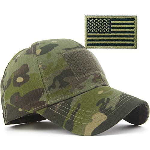 Masktide Snake Camouflage Camo Baseball Cap with American Flag USA Tactical Operator Army Military Hat for Shooting Hunting
