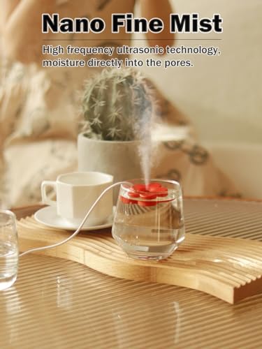 Small Flower USB Humidifier, Creative Cute Atomization Mist Maker, Simple Mini Ultrasonic Fogger, Personal Portable Waterproof Air humidifier for Home Bedroom Office Desk (Blue)