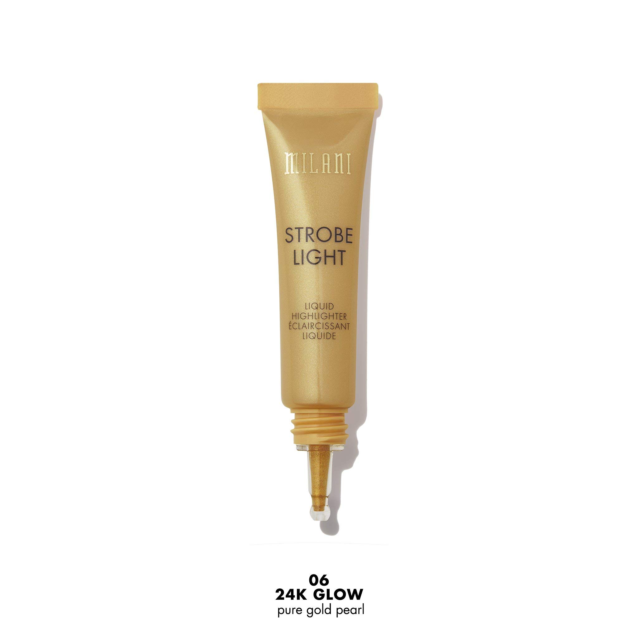 Milani Strobe Light Liquid Highlighter - 24K Glow (0.42 Fl. Oz.) Cruelty-Free Face Highlighter - Shape, Contour & Highlight Face with Liquid Shimmer Shades