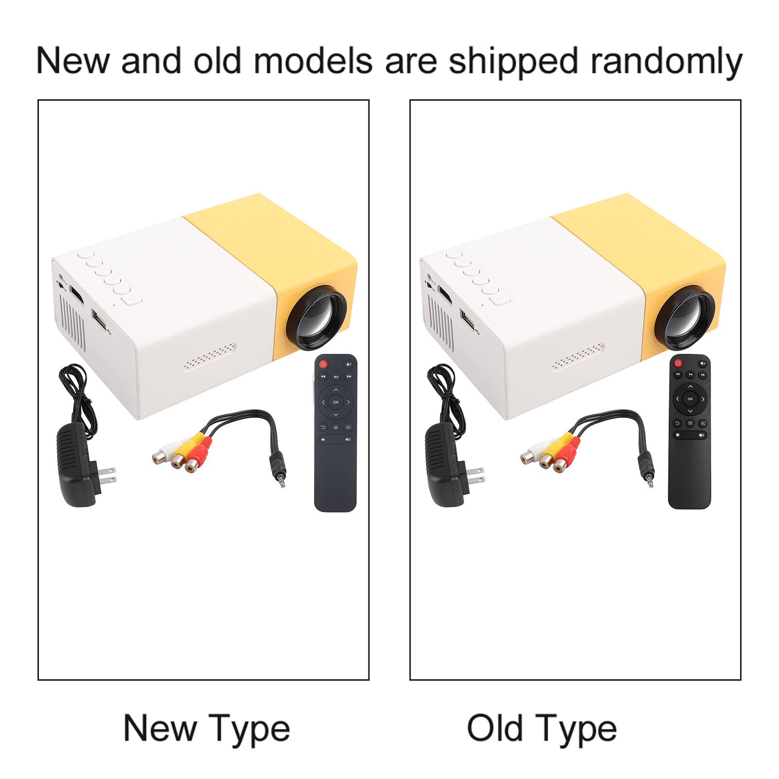 Mini LED Projector, Mini Home Theater Projector Portable LED Projector HD Support VGA AV USB Multimedia Player for Outdoor Recreation, Entertainment Venues