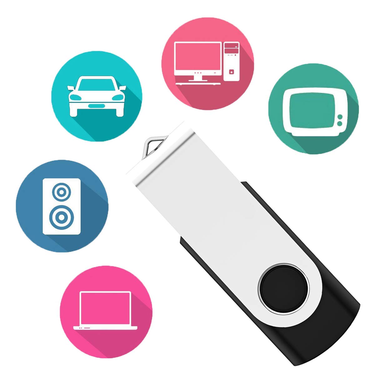Maspen 10 Pack 32GB USB Flash Drives Bulk Pack USB 2.0 Thumb Drives Small Capacity Memory Stick Jump Drive Pen Drives (32 GB, 10pcs, Black)