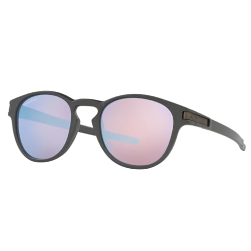 Oakley Men's OO9265 Latch Oval Sunglasses, Steel/Prizm Snow Sapphire, 53 mm