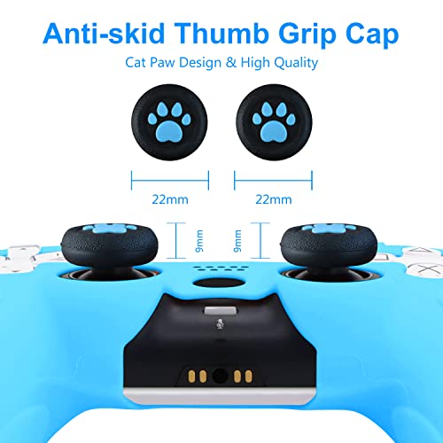 Protective Case for PS5 Controller Skins Cover Anti-Slip Grip Silicone Cover Protector Case Compatible with PS5 Slim/PS5 Pro Wireless/Wired Gamepad Controller with 2 Thumb Grip Caps/Sticker