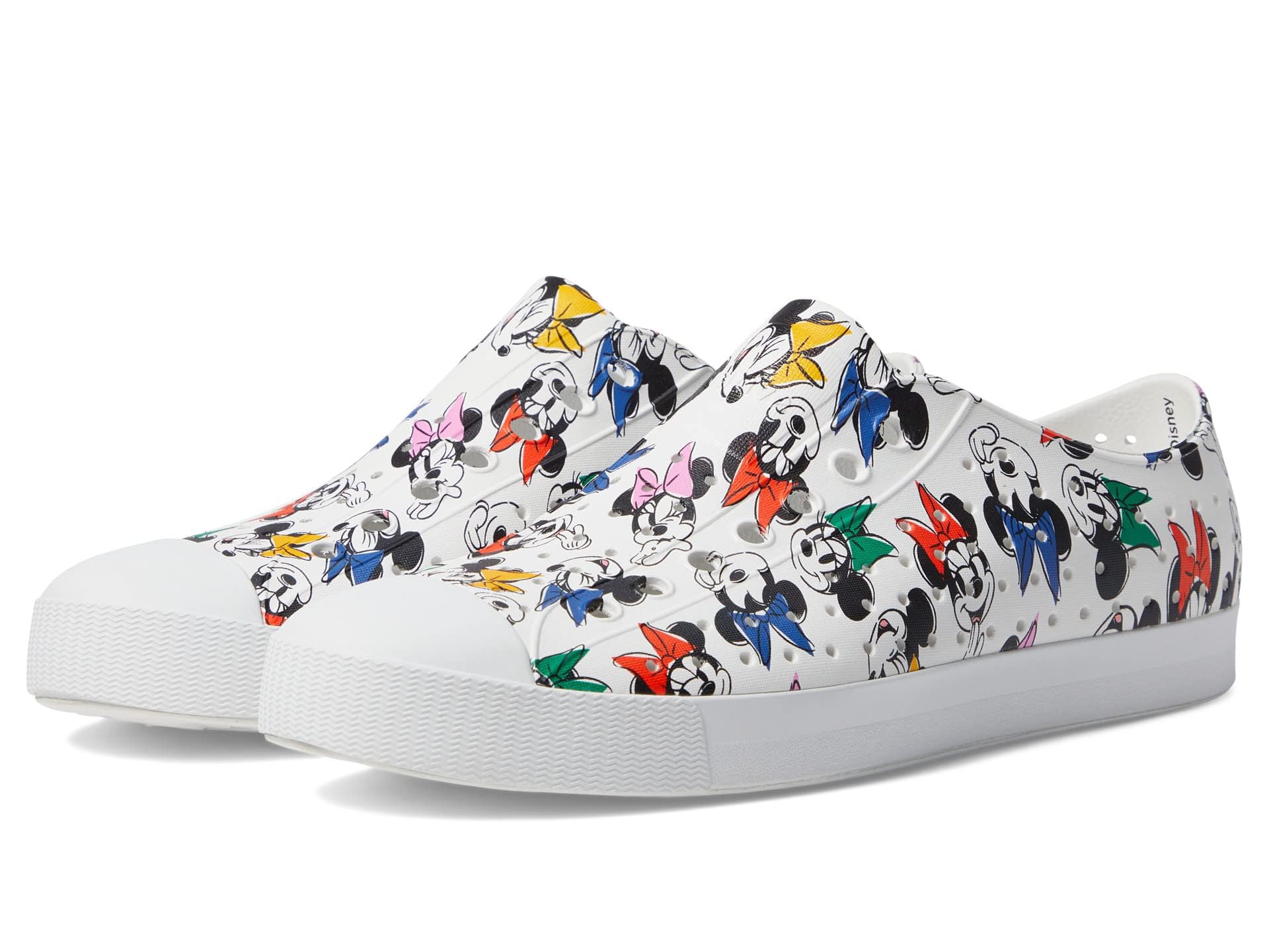 Native Shoes Jefferson Print Shell White/Shell White/Minnie Bows All Over Print Men's 6, Women's 8 Medium