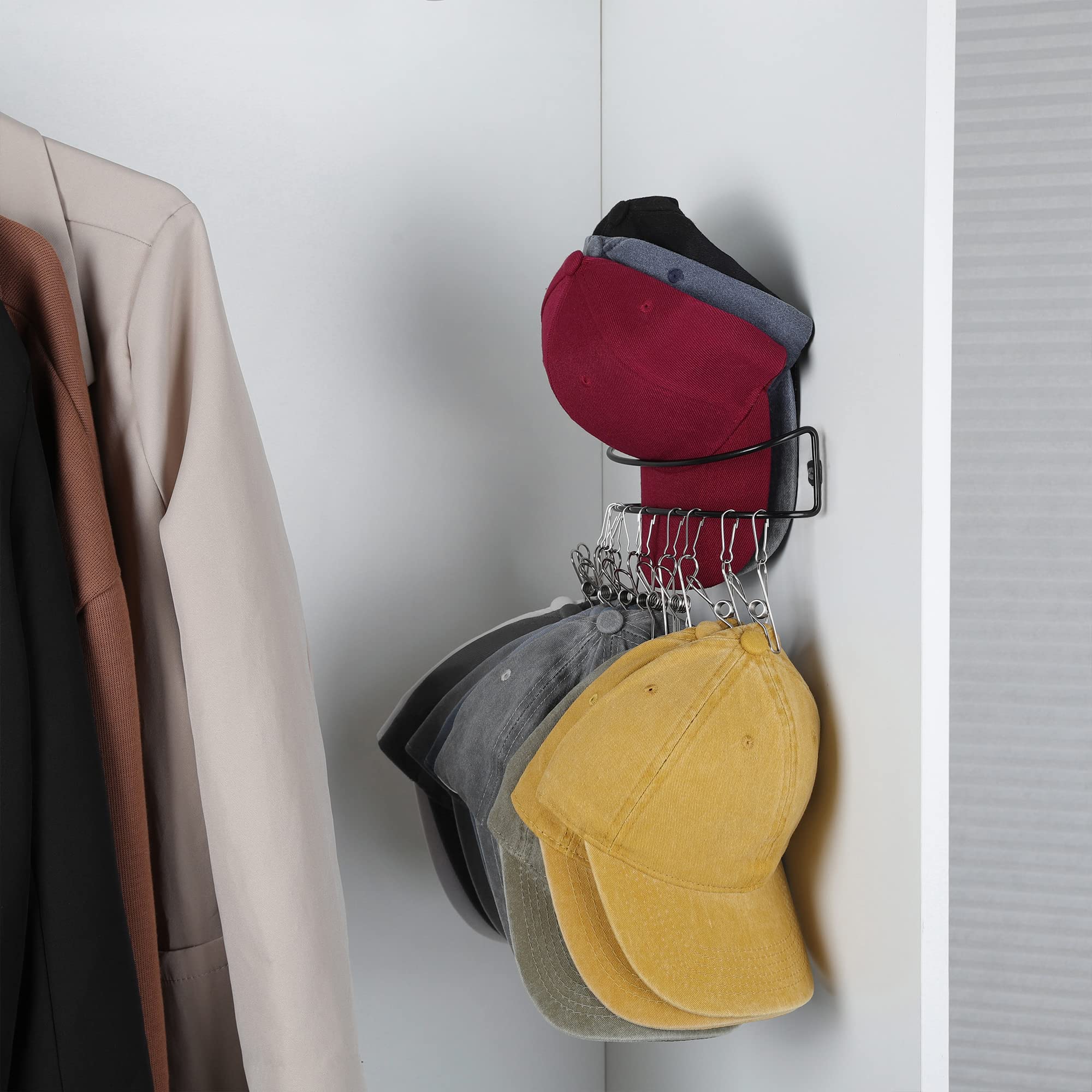 Taozun Hand Towel Holder + Hat Racks for Baseball Caps