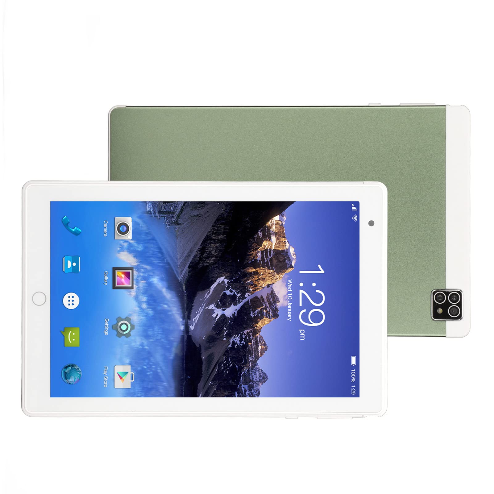 MAVIS LAVEN 8 Inch Tablet, 4GB RAM 64GB ROM Maximum Support 128G TF Card Octa Core Support Calling 1920x1200 IPS Green 2.4G 5G Dual Band Tablet PC for Android 10.0 (US Plug)