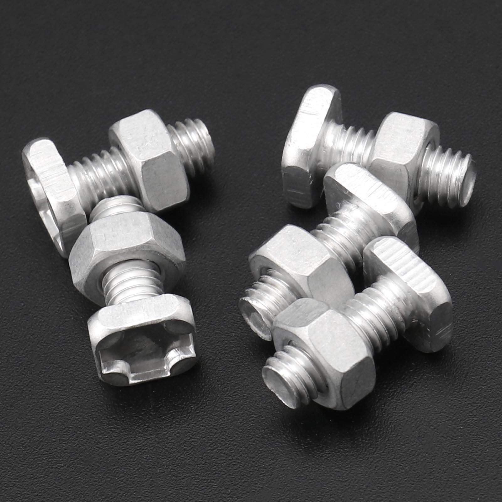 Micro Traders M6 Glazing Bar Bolt Repair Kit, 50pcs Square Head Bolt and 50Pcs Nut for Glasshouse Repair Fixing