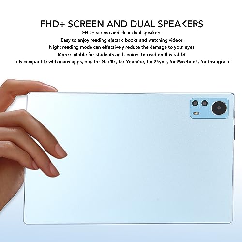 MAVIS LAVEN 10.1 Inch 2 in 1 Tablet Front 8MP Dual SIM Dual Standby Tablet PC 8GB RAM 256 ROM 100-240V Blue for Android 12 Learn Work (US Plug)