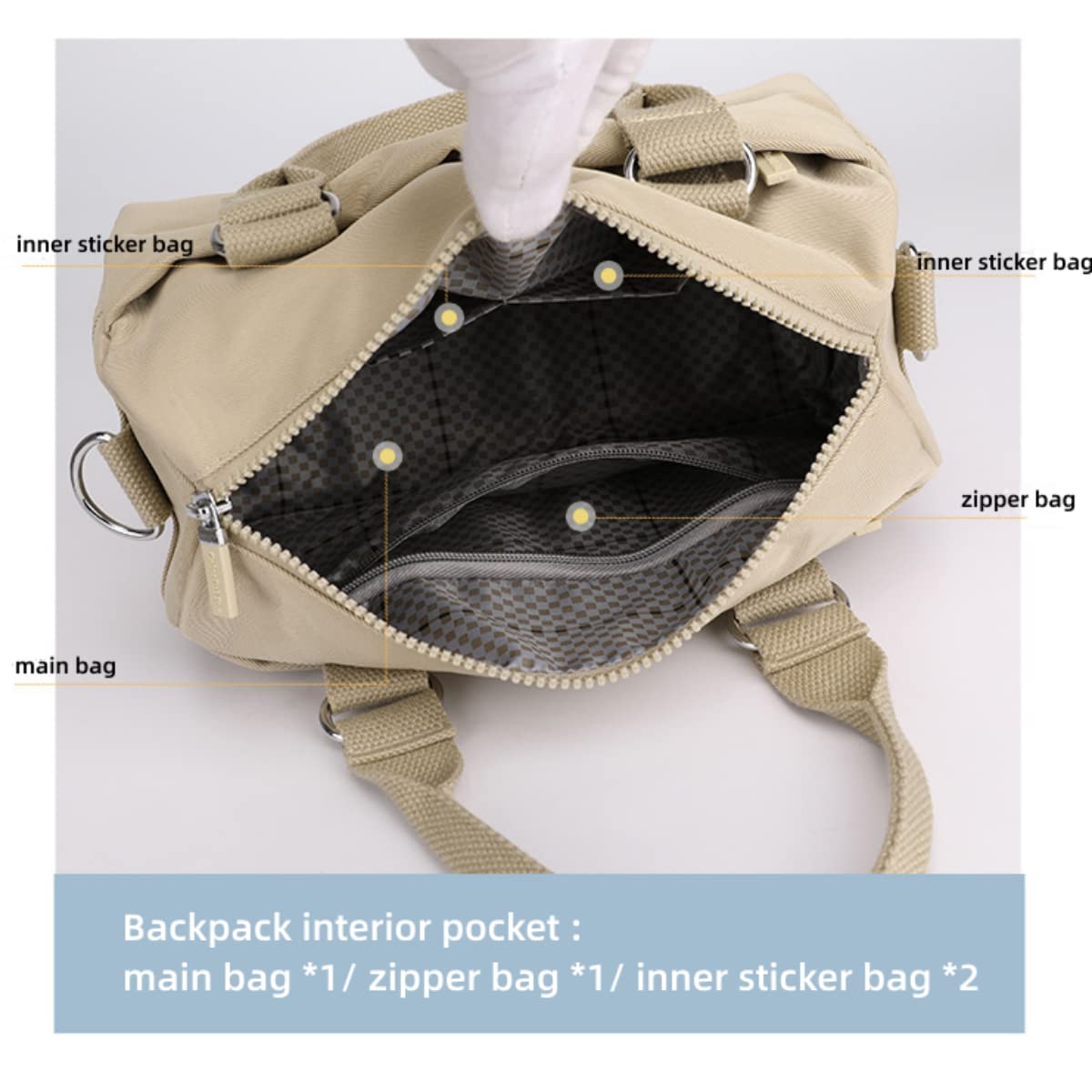 SIMU Nylon Shoulder bag messenger bag handbag Casual Lightweight Daypack for Women and Girls (Black)